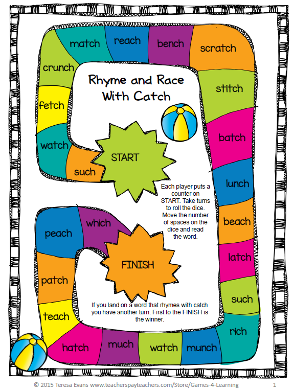 Rhyme and Race with Catch - SchoolhouseTeachers.com