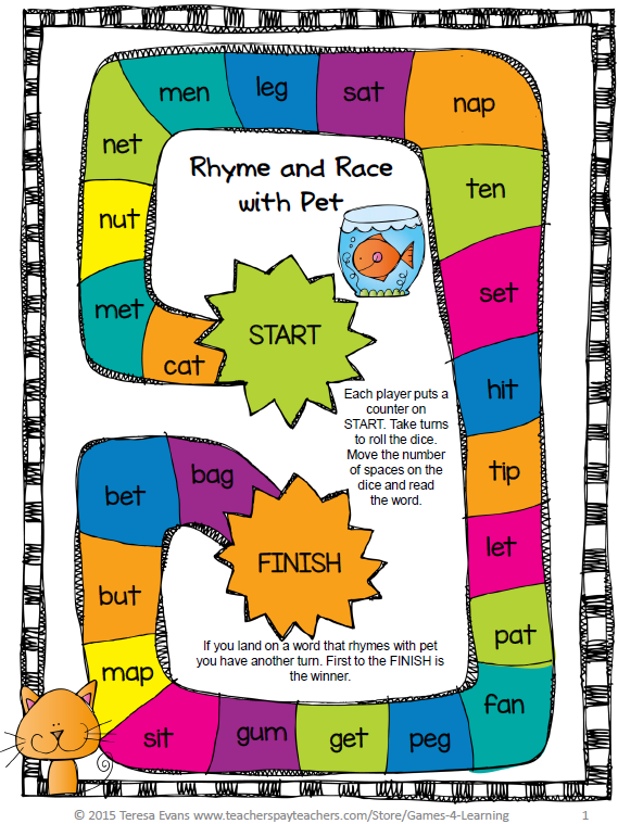 Rhyme and Race with Pet - SchoolhouseTeachers.com