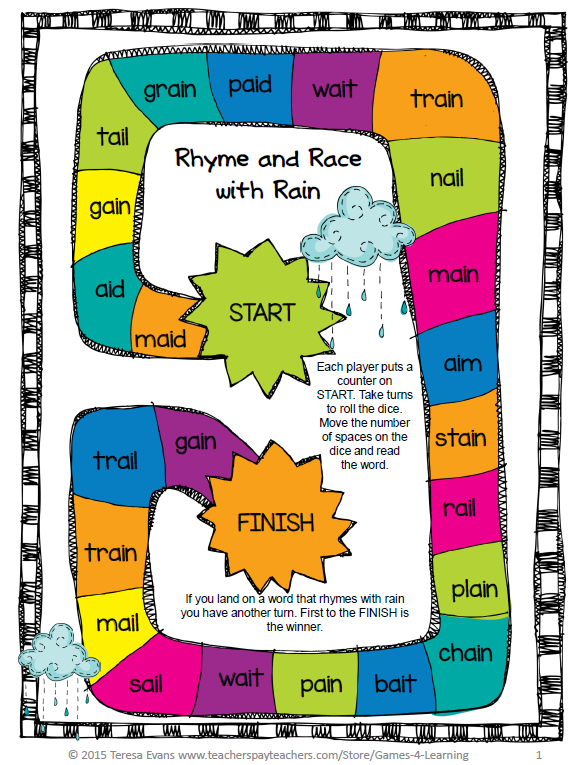 Rhyme and Race with Rain - SchoolhouseTeachers.com