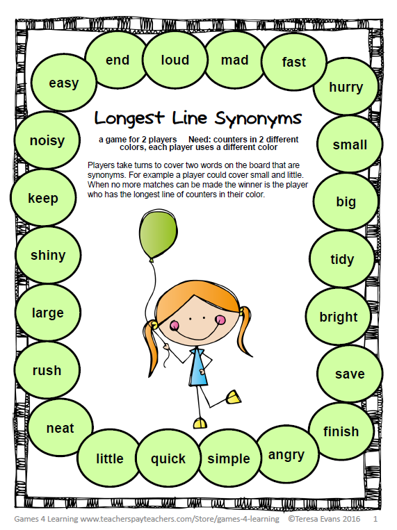 Longest Line Synonyms - SchoolhouseTeachers.com