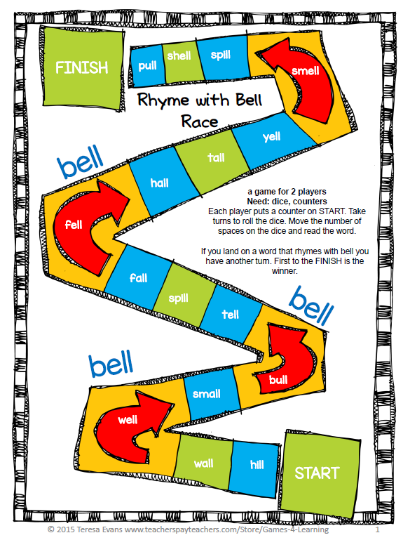 Rhyme with Bell Race - SchoolhouseTeachers.com