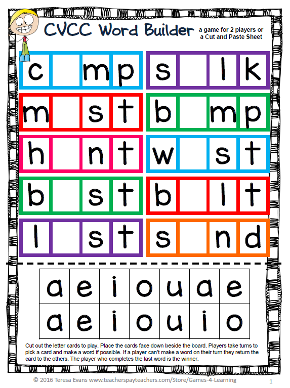 CVCC Word Builder - SchoolhouseTeachers.com