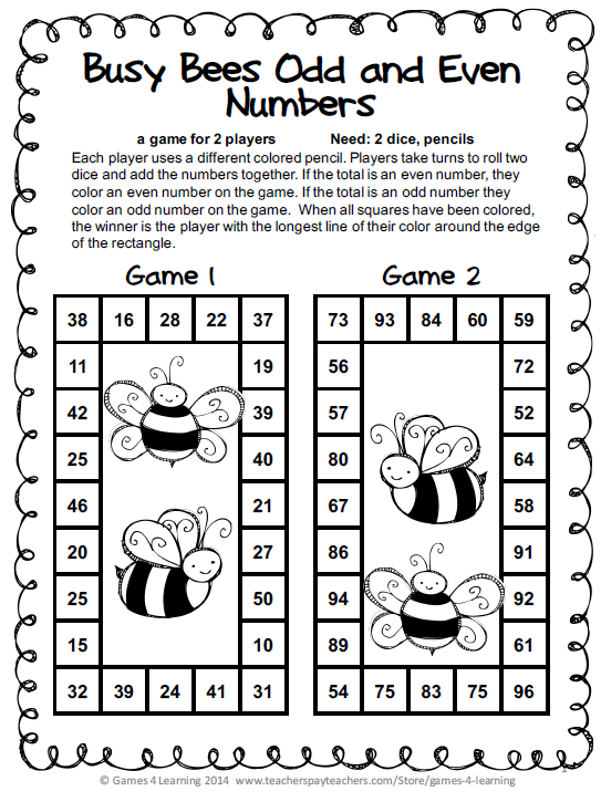 Busy Bees Odd and Even Numbers - SchoolhouseTeachers.com