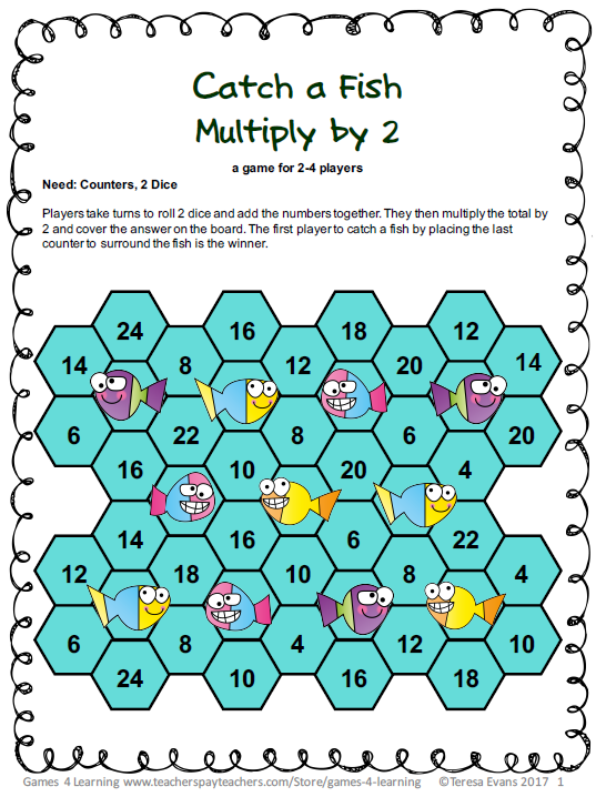 Catch a Fish Multiply by 2 - SchoolhouseTeachers.com