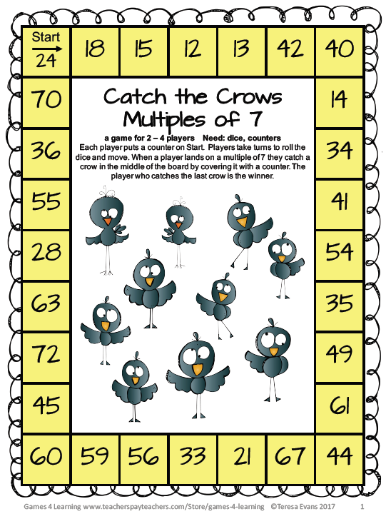 Catch the Crows Multiples of 7 - SchoolhouseTeachers.com