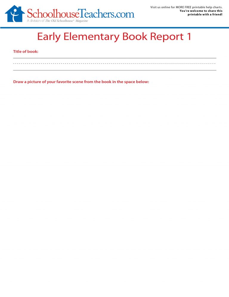 2 FREE Elementary school book report print-out forms (+more freebies!)
