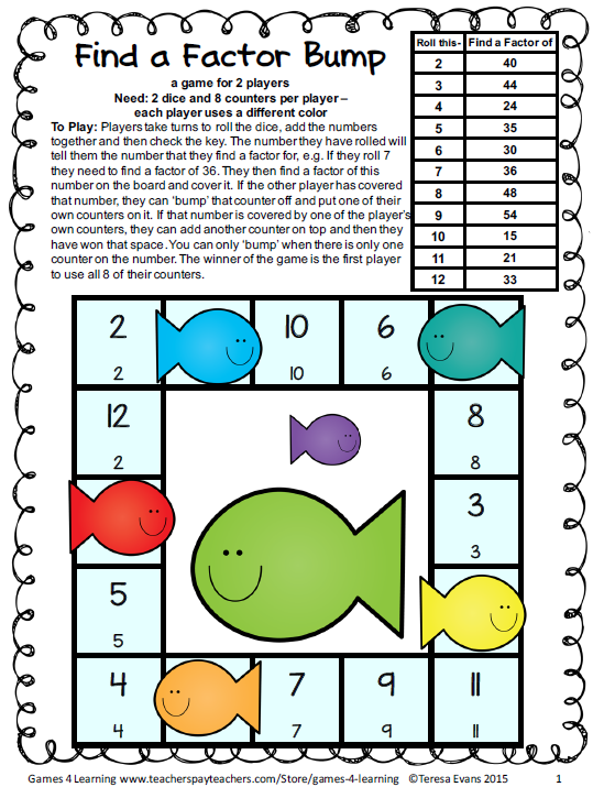 Find a Factor Bump - SchoolhouseTeachers.com