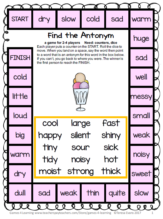 Find the Antonym - SchoolhouseTeachers.com
