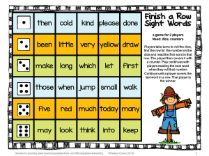 Finish a Row Sight Words - SchoolhouseTeachers.com