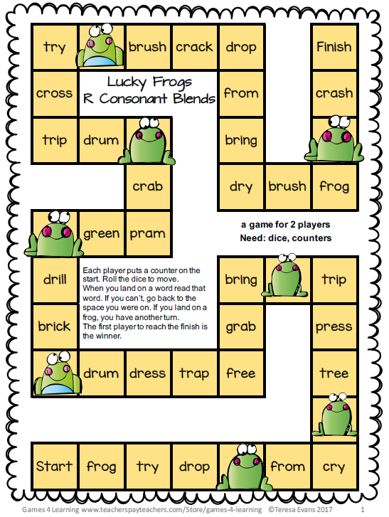 Frogs R Consonant Blends - SchoolhouseTeachers.com