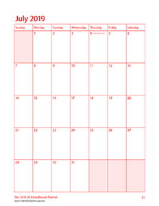 Free Printable Calendars - SchoolhouseTeachers.com