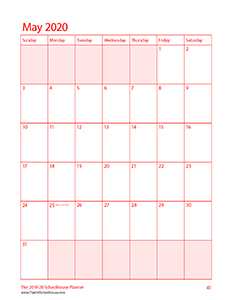 Free Printable Calendars - SchoolhouseTeachers.com