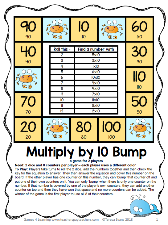 Multiply by 10 Bump - SchoolhouseTeachers.com