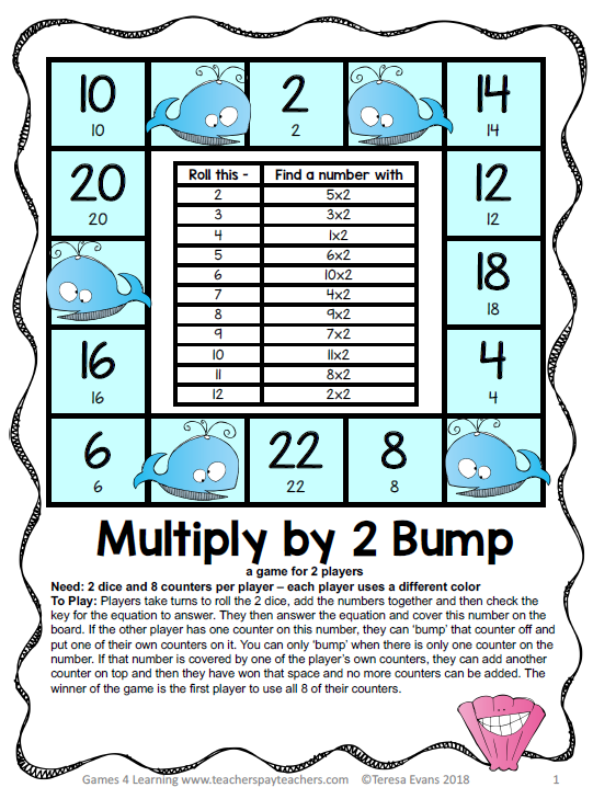 Multiply by 2 Bump - SchoolhouseTeachers.com
