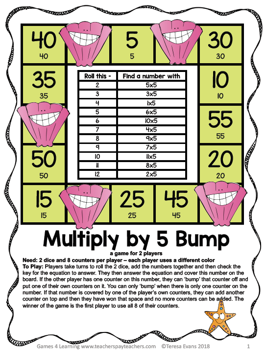 Multiply by 5 Bump - SchoolhouseTeachers.com