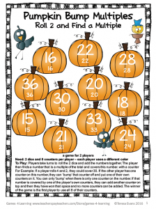 Pumpkin Bump Multiples - SchoolhouseTeachers.com
