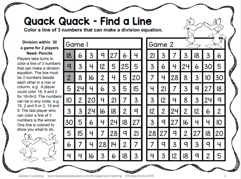 Quack Quack Find a Line - SchoolhouseTeachers.com