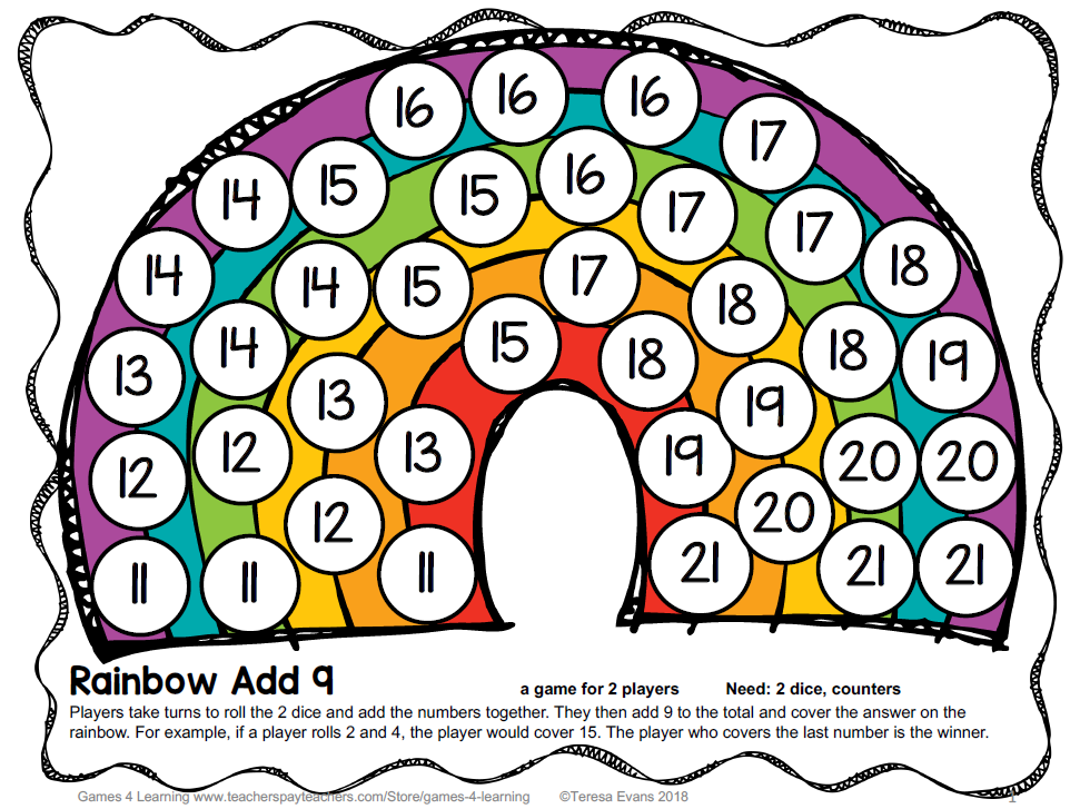 Rainbow Add 9 - SchoolhouseTeachers.com