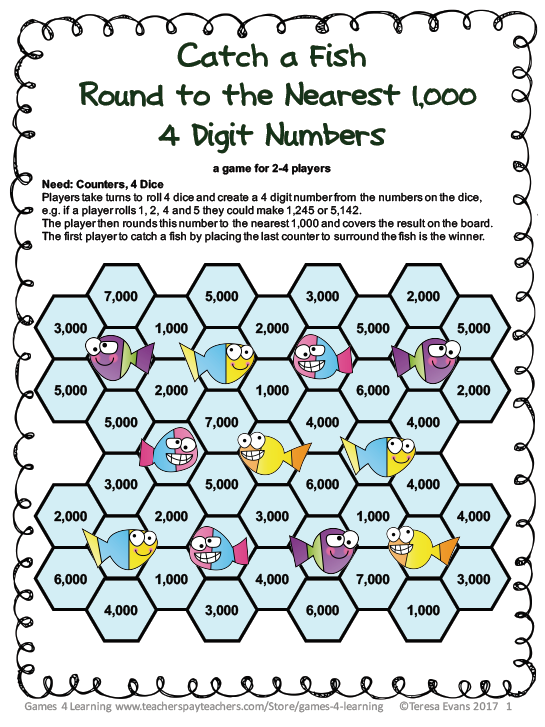 Catch a Fish Round to the Nearest 1000 - SchoolhouseTeachers.com