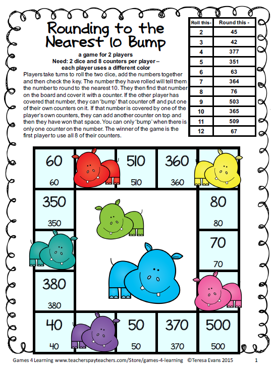 Rounding to the Nearest 10 Bump - SchoolhouseTeachers.com