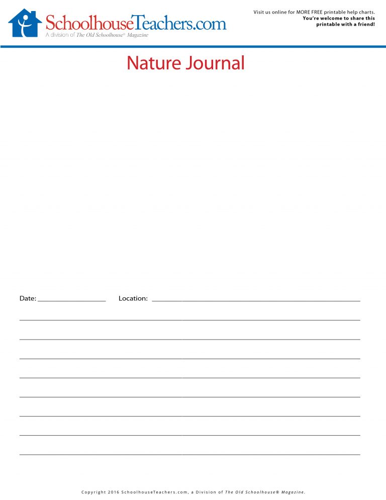 Printable Nature Journal and Animal Classification List