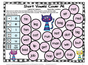 Short Vowels Cover All - SchoolhouseTeachers.com