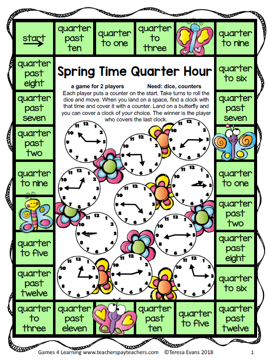 Spring Time Quarter Hour - SchoolhouseTeachers.com