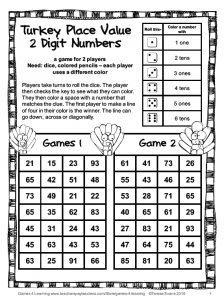 Turkey Place Value 2 Digit Numbers - SchoolhouseTeachers.com