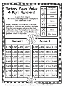 Turkey Place Value 4 Digit Numbers - SchoolhouseTeachers.com