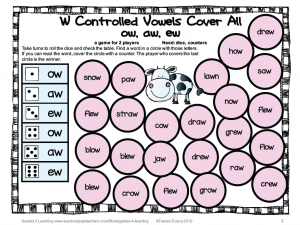 W Controlled Vowels Cover All ow, aw, ew - SchoolhouseTeachers.com