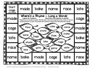 Where’s a Rhyme – Long a Words - SchoolhouseTeachers.com