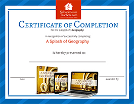 Geography Certificates Library - SchoolhouseTeachers.com